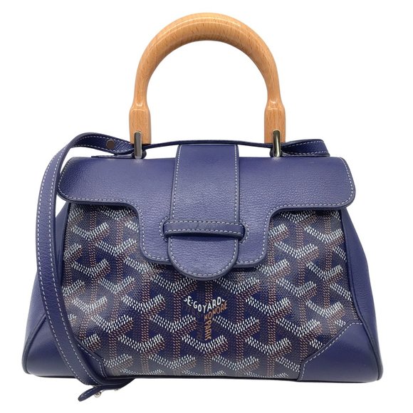 Goyard | Bags | Goyard Navy Blue Goyardine Saigon Mini Handbag | Poshmark